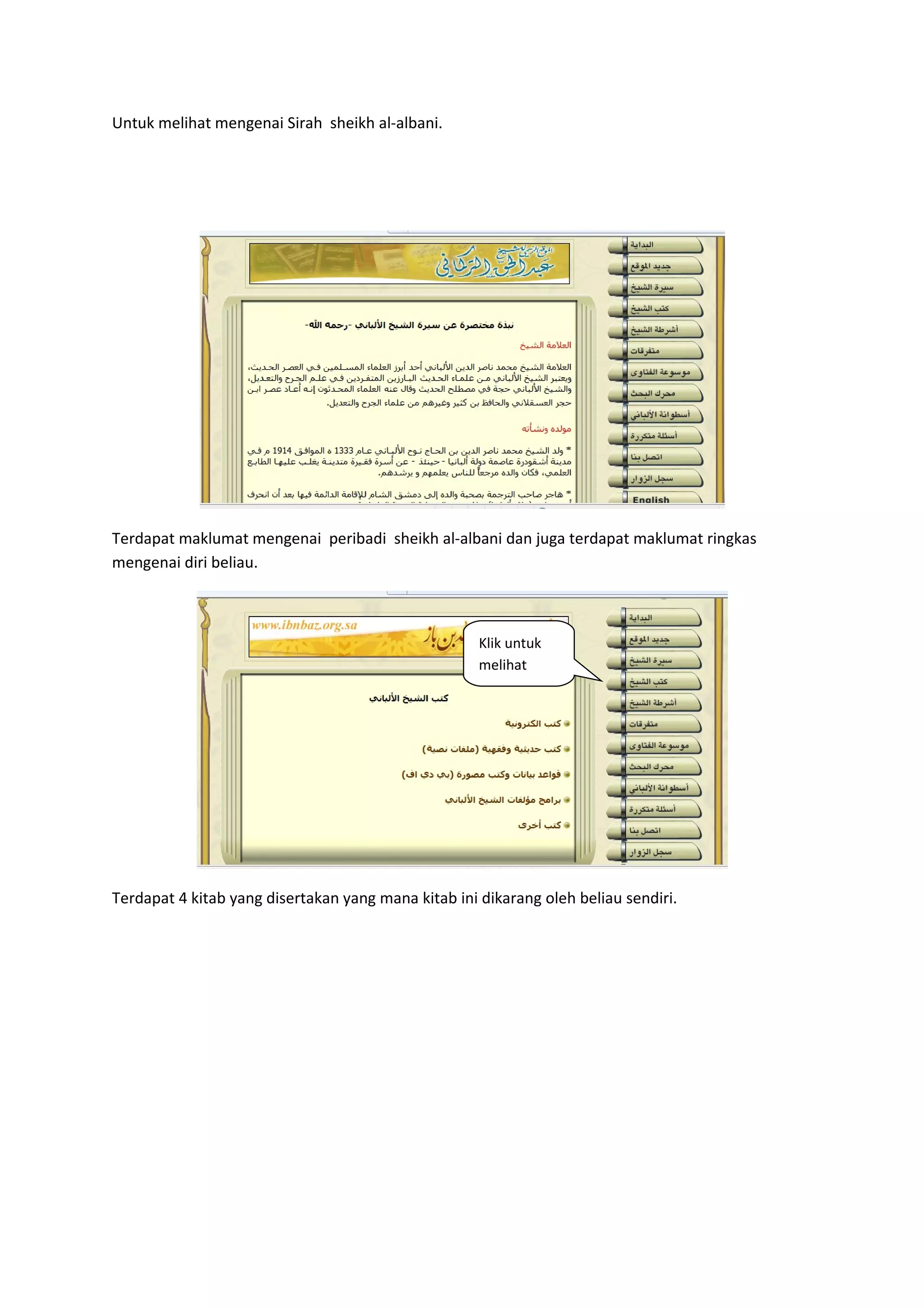 Laman web tokoh hadith -sheikh al albani- | PDF