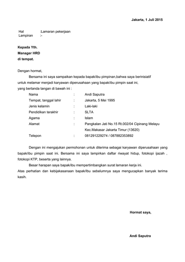 Lamaran kerja | PDF