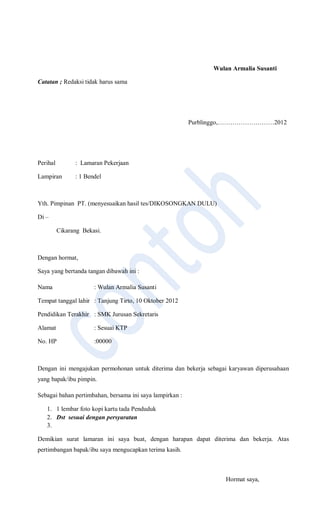 Lamaran pekerjaan | PDF