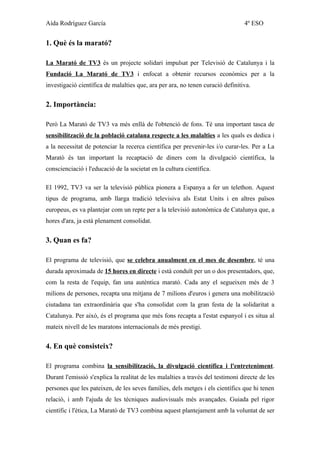 La marató de TV3 | PDF