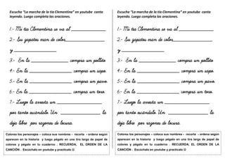 "La marcha de mi tía Clementina" -1er y 2do grado de primaria | PDF