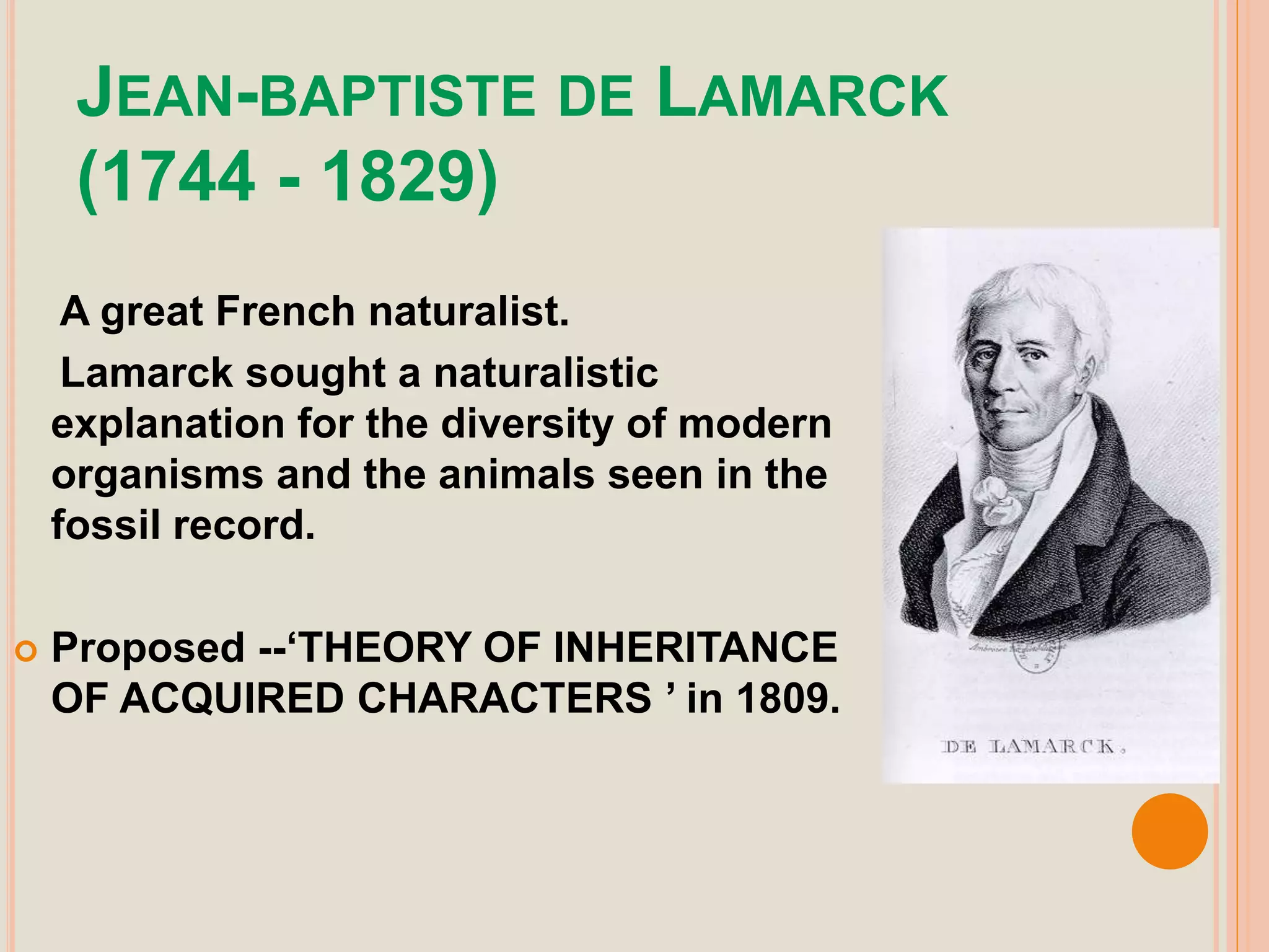 Theory of evolution : Lamarck and darwin | PPTX