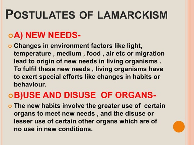 Theory of evolution : Lamarck and darwin | PPTX | Biological Sciences ...