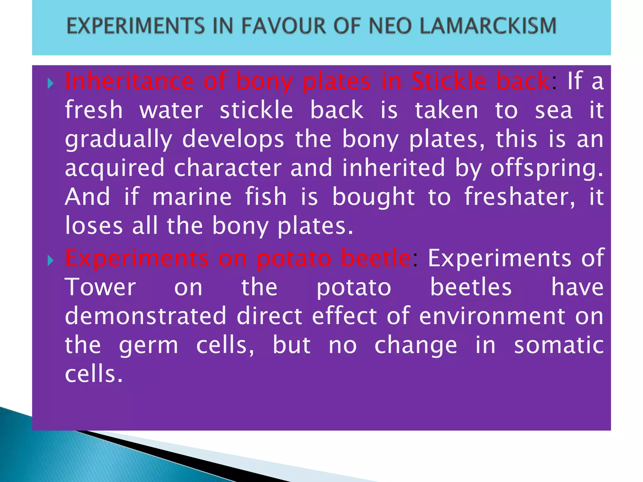 Lamarckism and neolamarkism | PPT