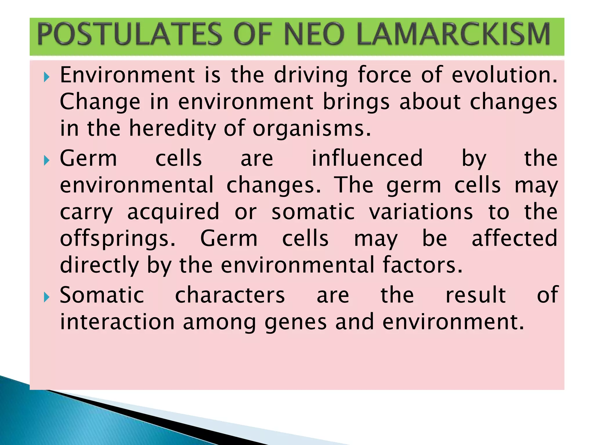 Lamarckism and neolamarkism | PPT