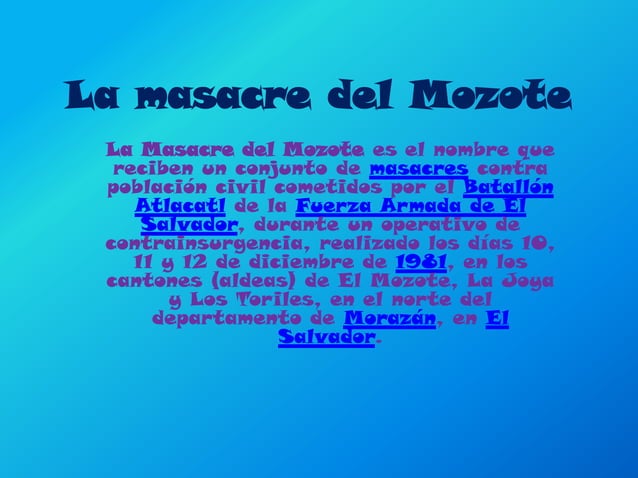 La masacre del mozote | PPT | Descarga Gratuita