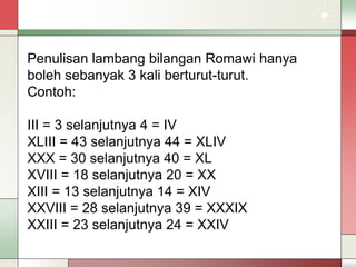 Lambang bilangan romawi kelas IV | PPTX