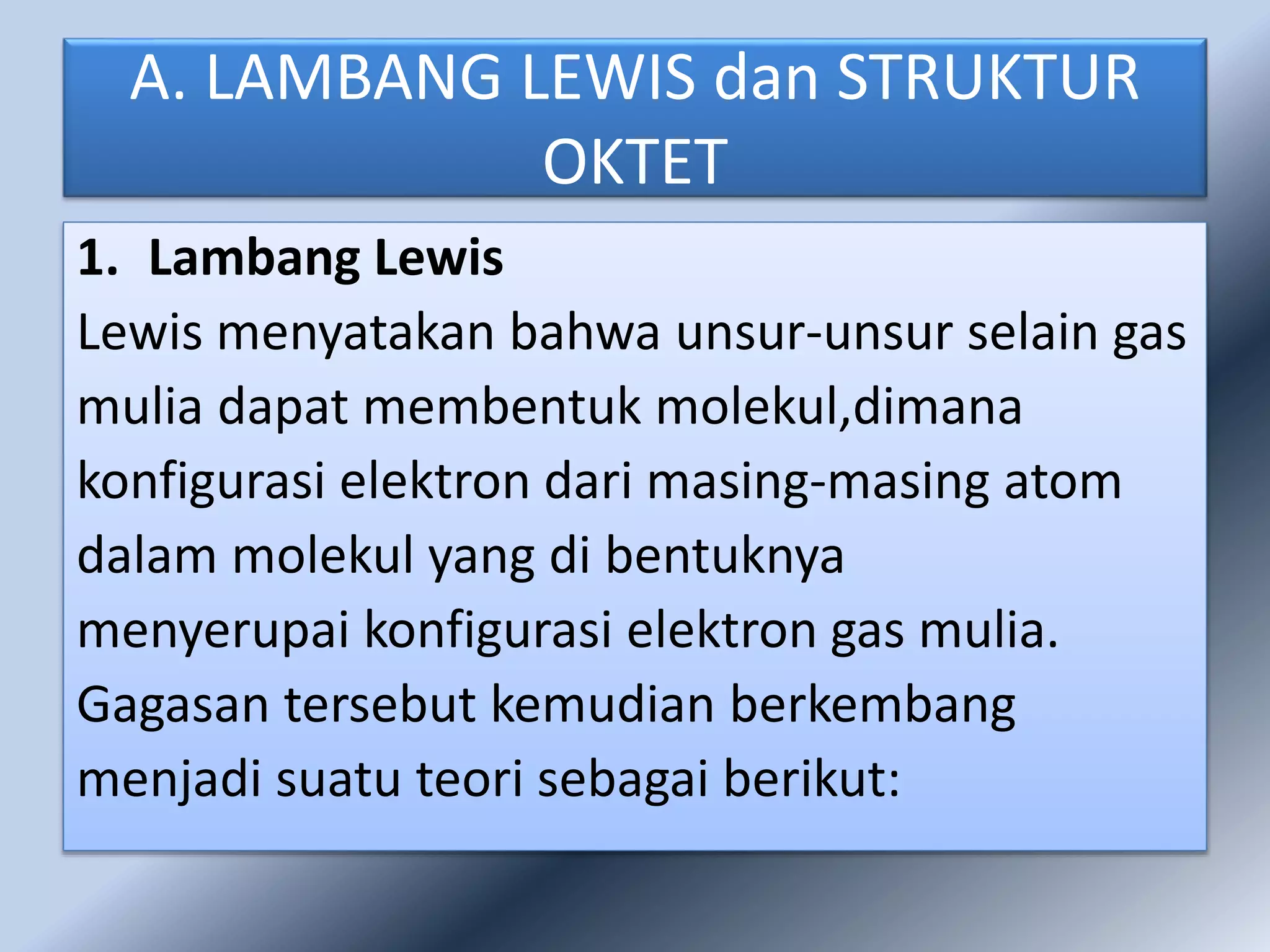 Lambang lewis dan struktur oktet | PPT