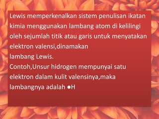 Lambang lewis dan struktur oktet | PPTX