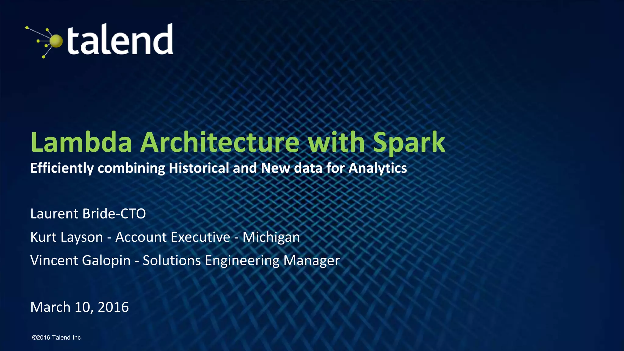 Lambda Architecture With Spark Ppt