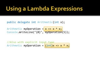 Lambda expressions | PPT