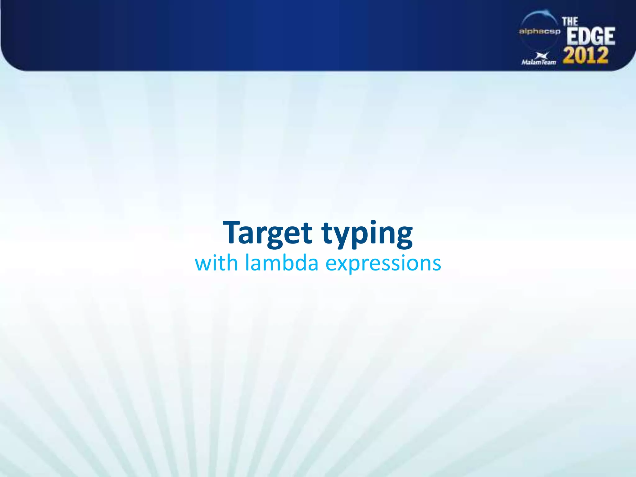 Lambda expressions | PPTX