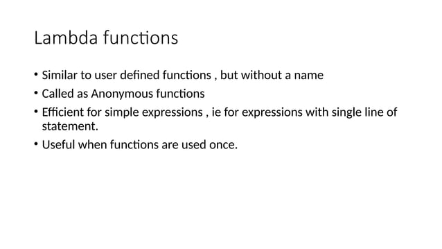 LambdaFunctionsLambdaFunctions.LambdaFun | PPTX