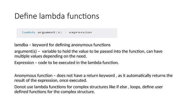 LambdaFunctionsLambdaFunctions.LambdaFun | PPTX