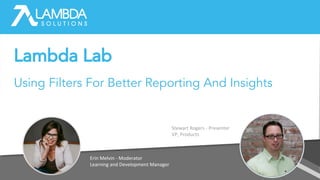 Zoola Analytics: Creating Intelligent Filters For Smarter Reports & Dashboards | PPT