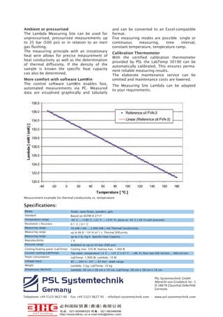 PSL Lambda measurement 流体液体热导系数 | PDF