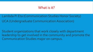 WVU: Lambda Pi Eta + UCA Meeting (Fall 2014) | PPT