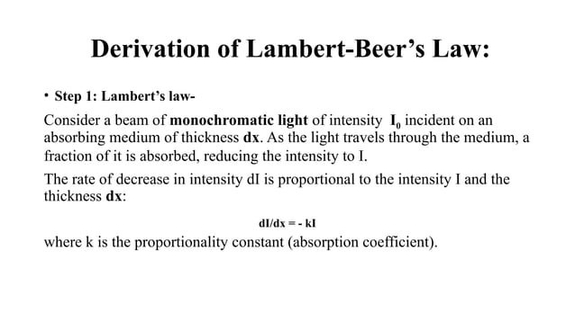 Lambert- Beer’s Law and its Derivation.pptx