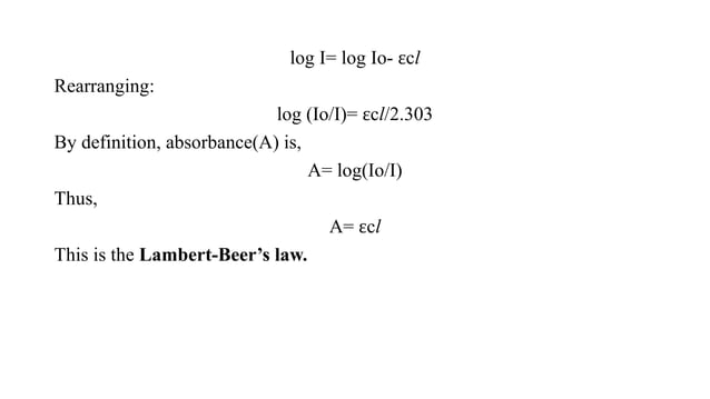 Lambert- Beer’s Law and its Derivation.pptx