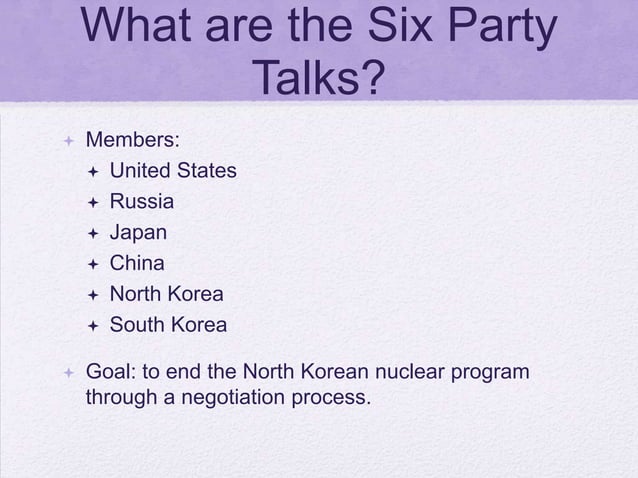 Six Party Talks | PPT