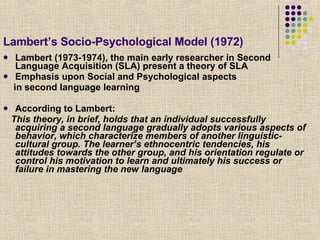 Lambert’S Socio Psychological Model Shahida | PPT