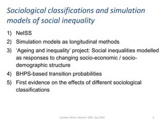Sociological classifications and simulation models of social inequality ...