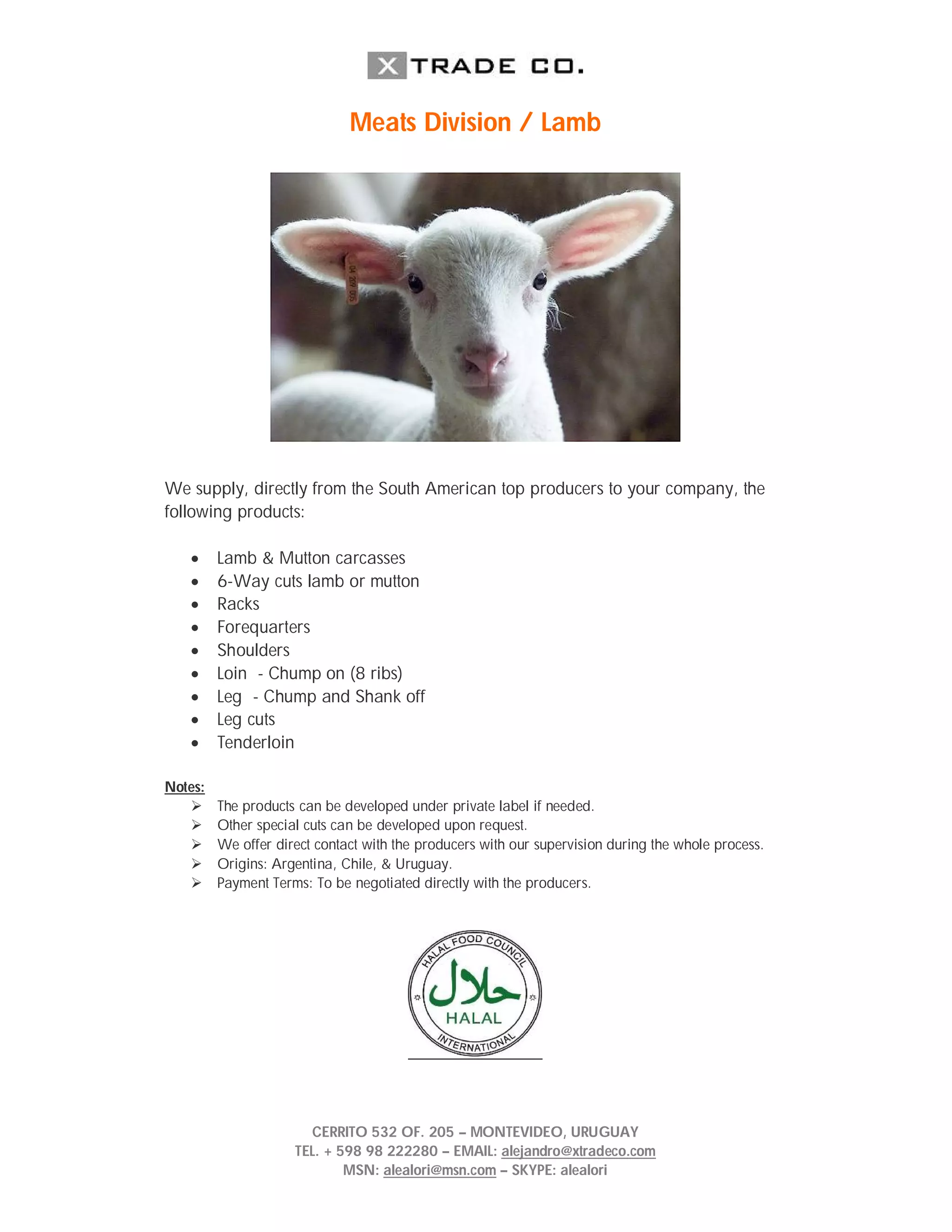Lamb Meats Brochure | PDF