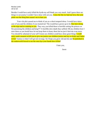 Lamb medea and_jason_letters_600_highlighted | DOCX | Parenting ...