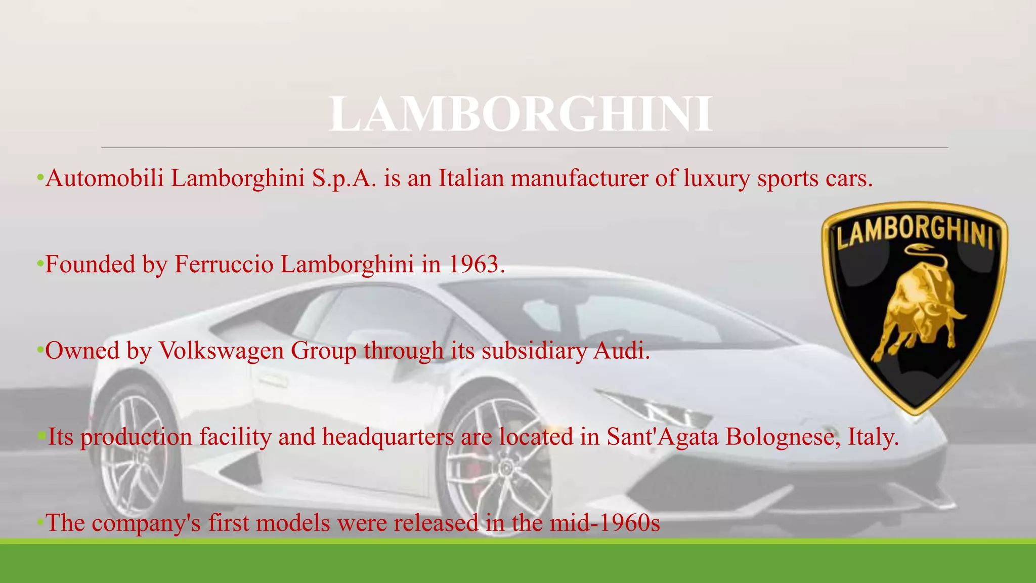 MARKETING STRATEGIES OF LAMBORGHINI | PPTX