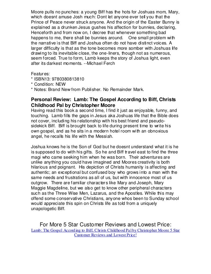 Lamb biff jesus childhood friend - neryservices