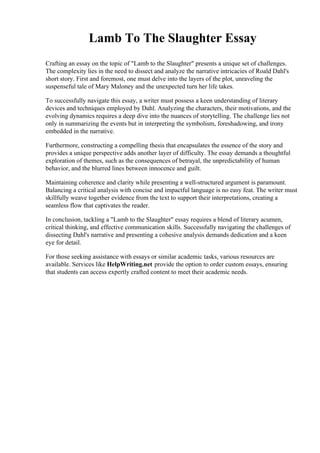 Lamb To The Slaughter Essay.pdf