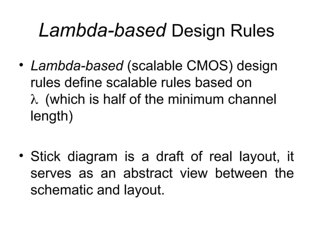 vlsi lambda rules and mos and bicmos circuits | PPT