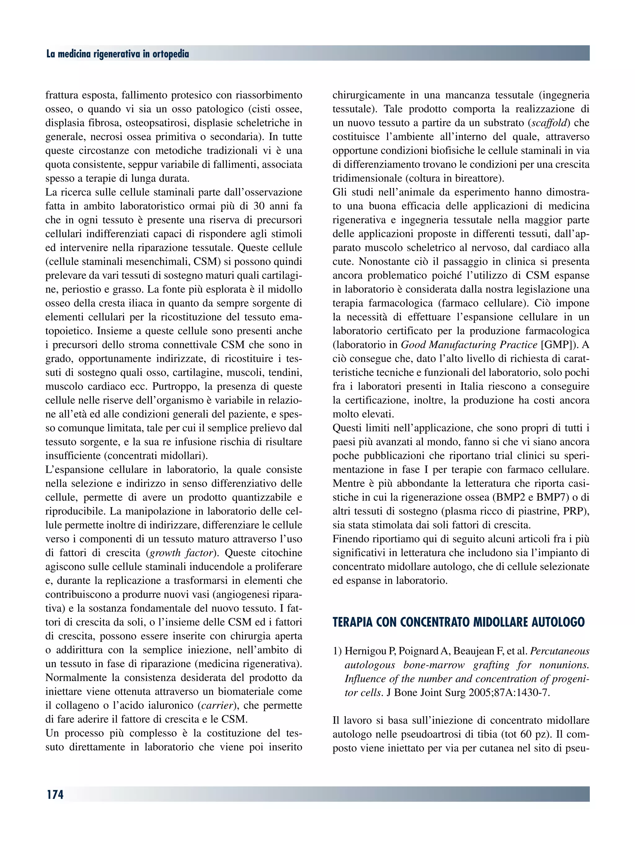 La medicina rigenerativa in ortopedia introduzione | PDF
