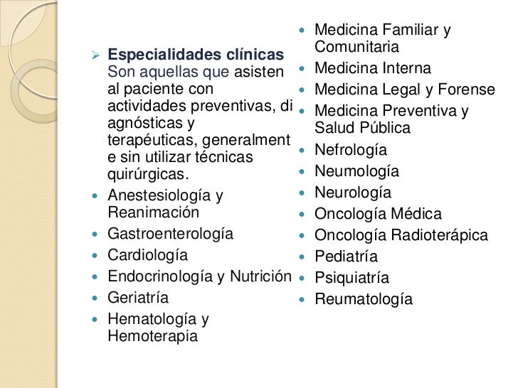 La medicina y sus especialidades