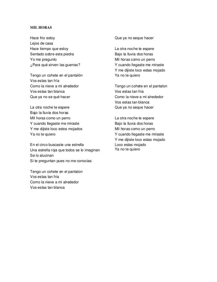Mil Años Letras De La Canción Entera