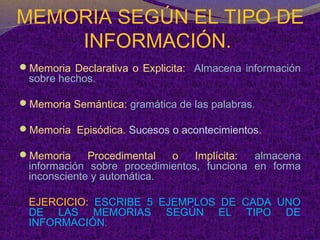 La memoria | PPT