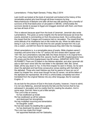 Lamentations | DOC | Christianity | Religion & Spirituality