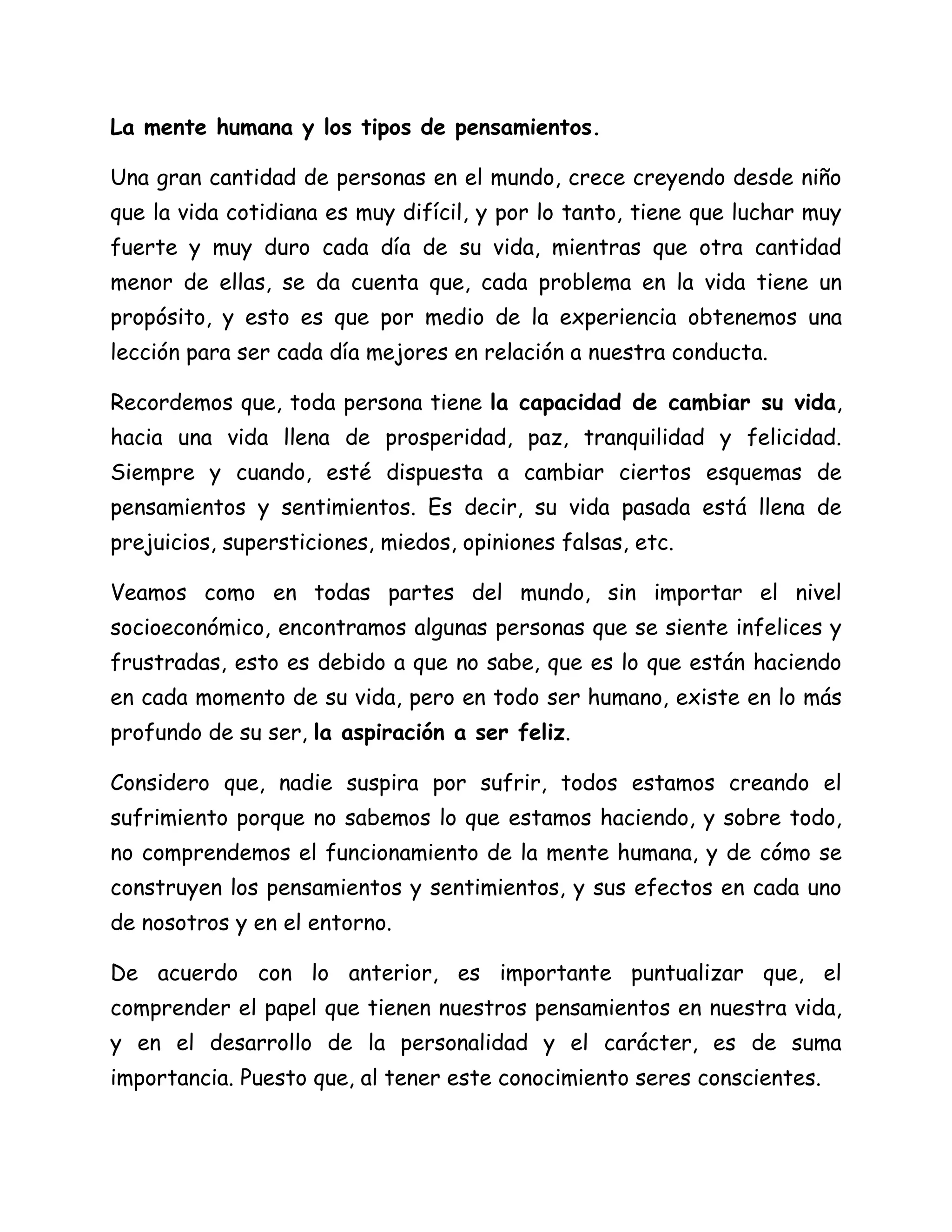 La mente humana y la autoobservacion de si mismo 01 | PDF