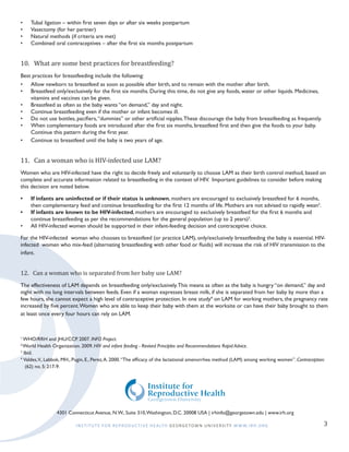 Lactational Amenorrhea Method (LAM) Top FAQs | PDF
