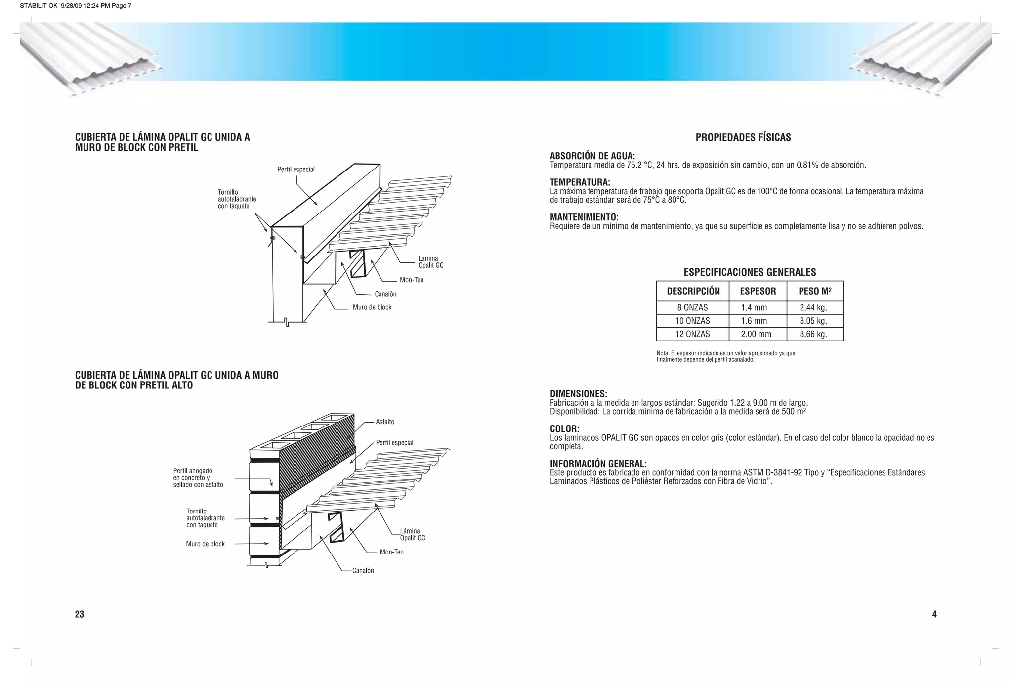 Lámina opaca de poliester Opalit Ficha técnica | PDF