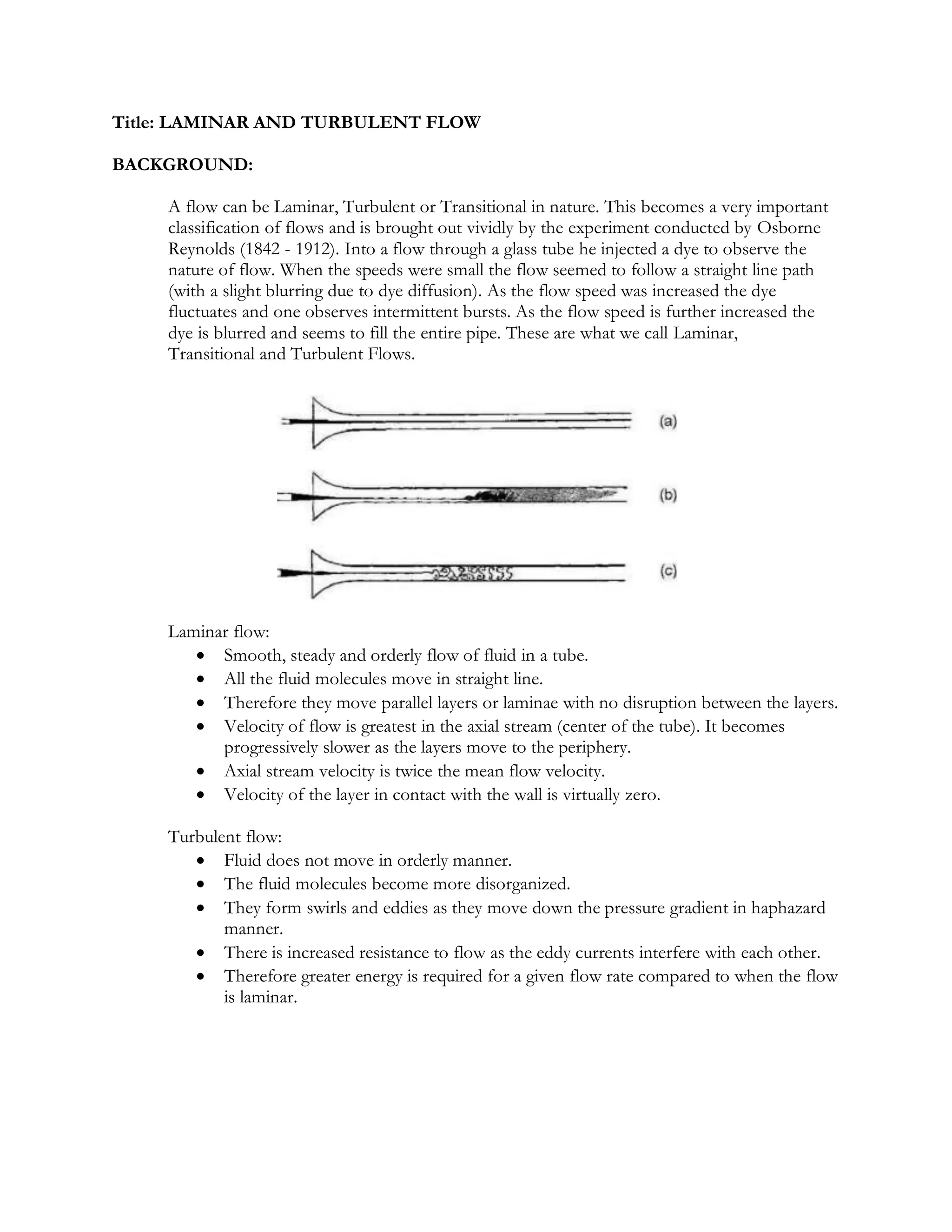 Laminar and turbulent f low | PDF
