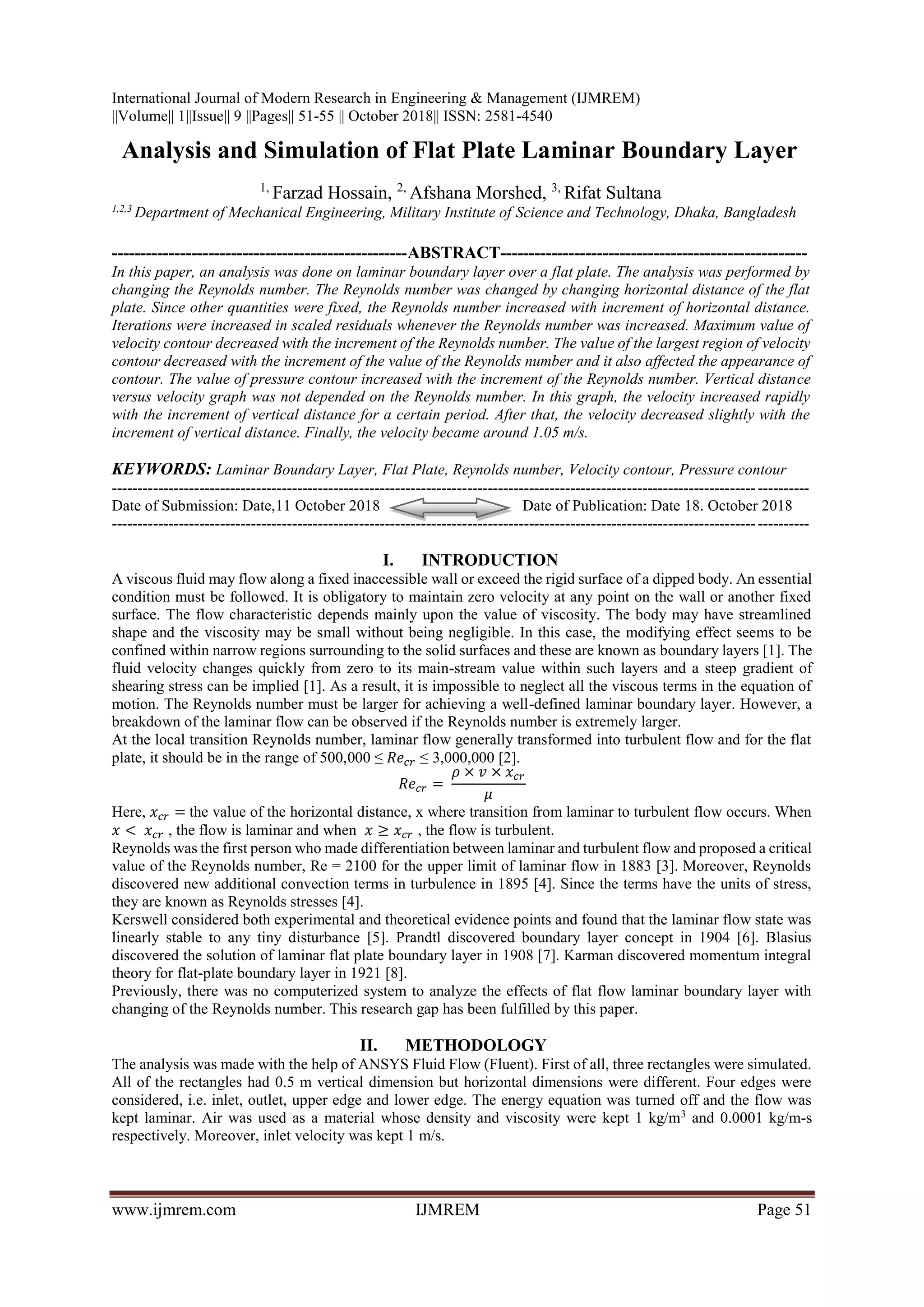 Laminar boundary layer | PDF