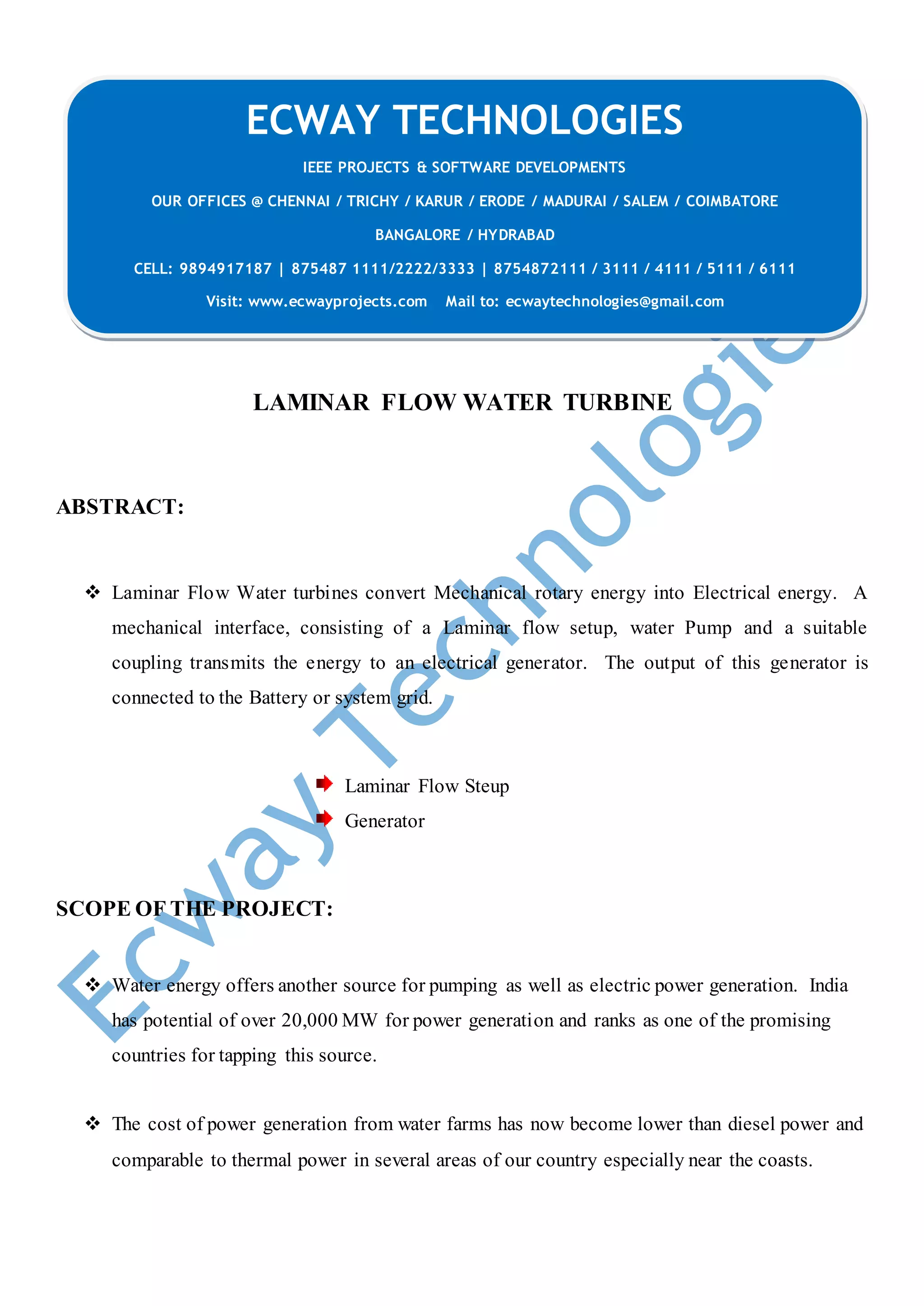 Laminar flow water turbine | DOCX