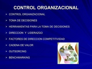Laminas Control Organizacional Modelos Admon. | PPT