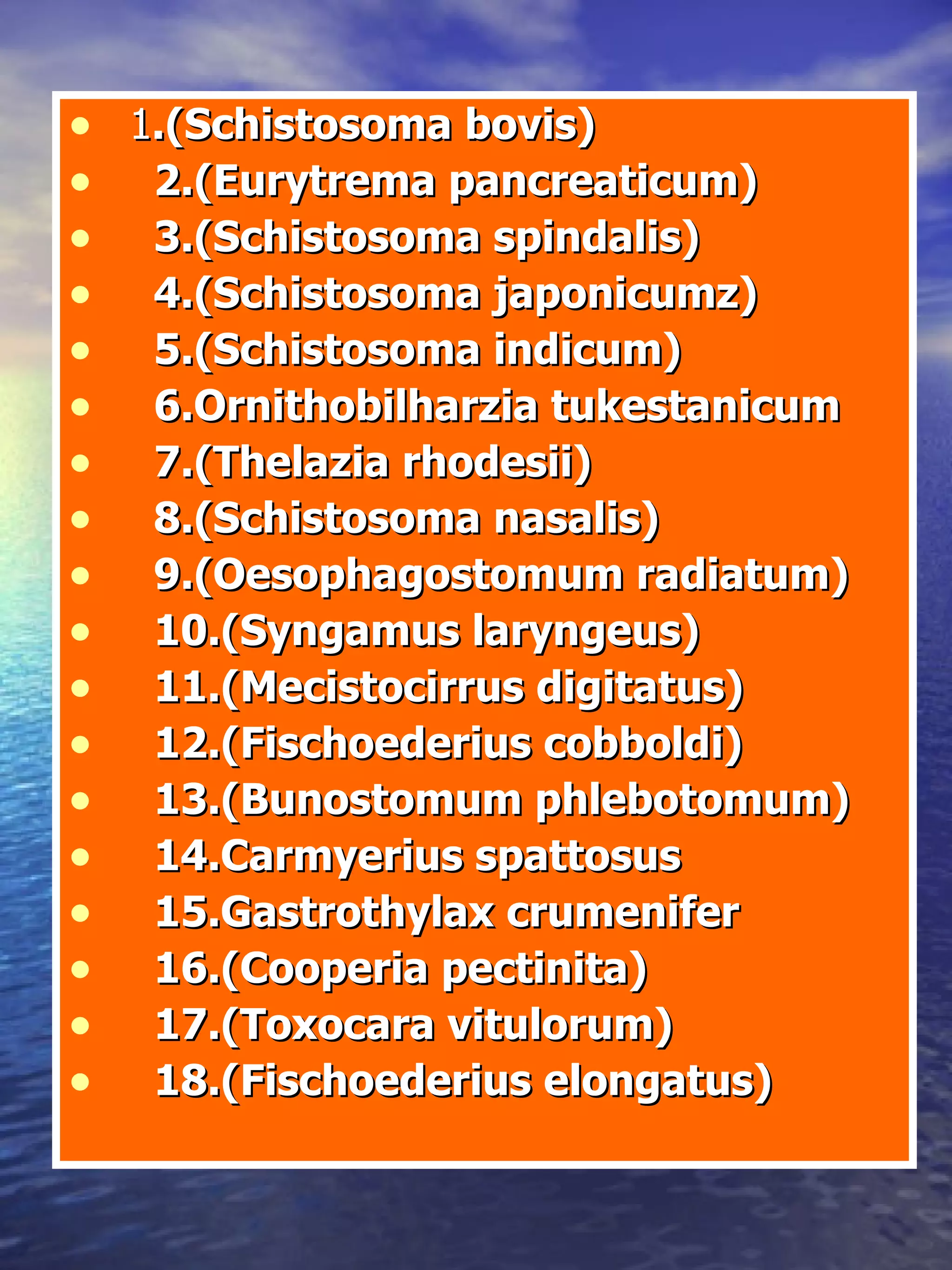Laminas Generales Parasitos Veterinaria | PPT