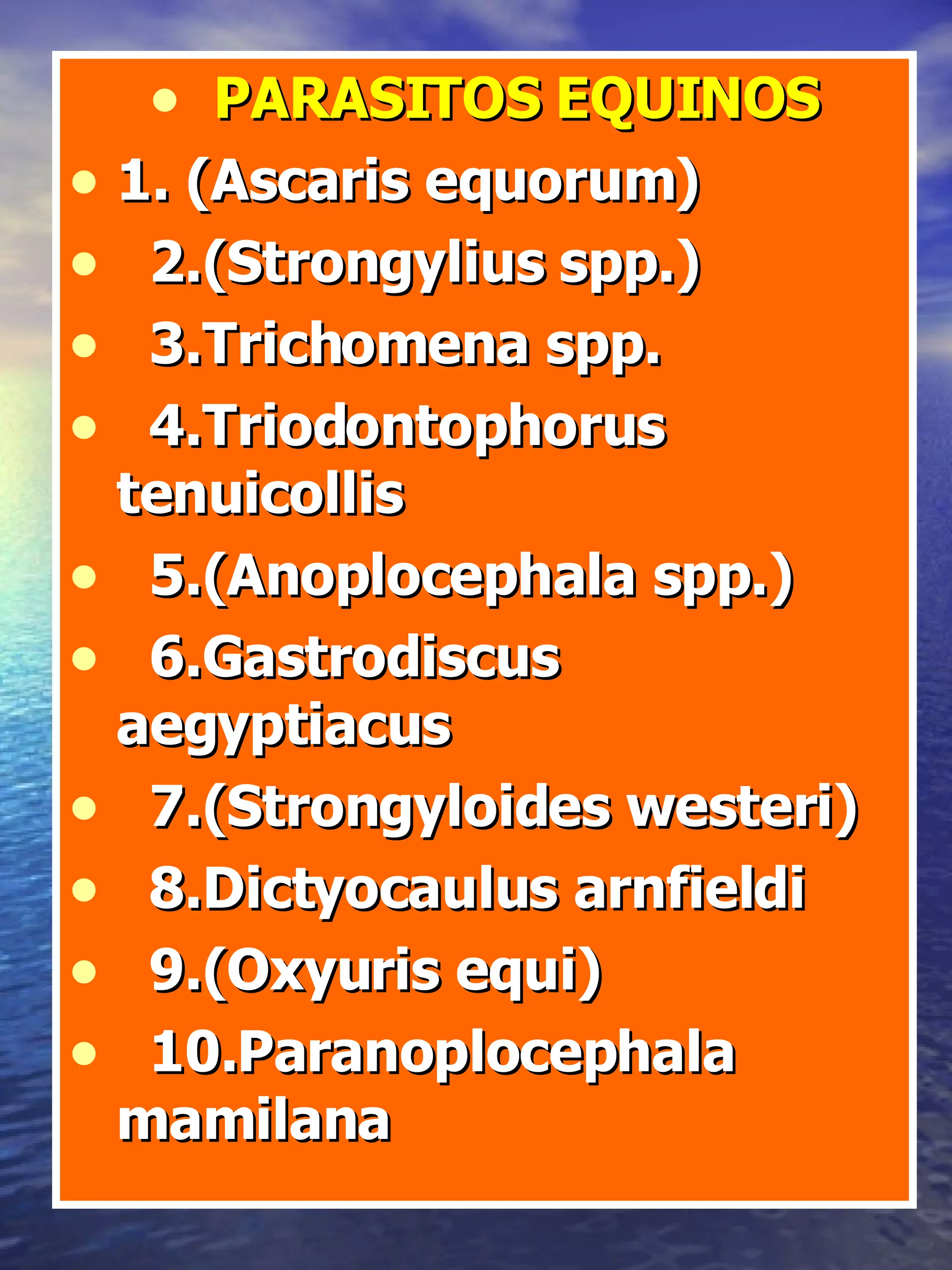 Laminas Generales Parasitos Veterinaria | PPT