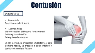 Lesiones traumáticas. Contusión, esguince y luxación | PPTX