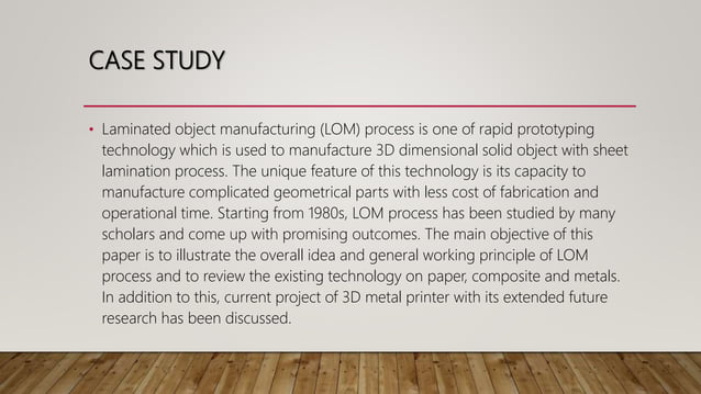 Laminated object manufacturing 1 prototyping method | PPTX