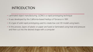 Laminated object manufacturing 1 prototyping method | PPTX