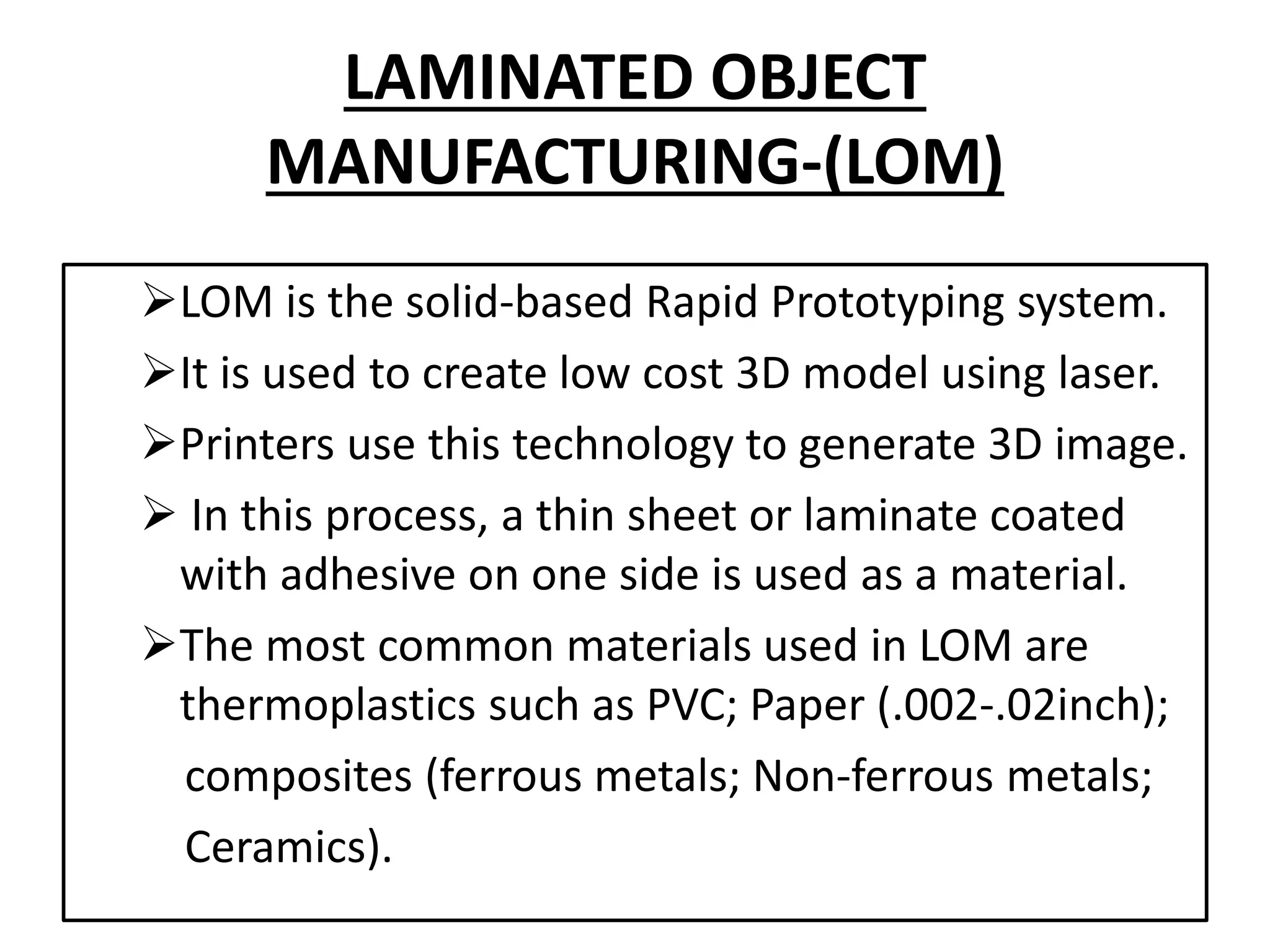 Laminated object manufacturing | PPTX